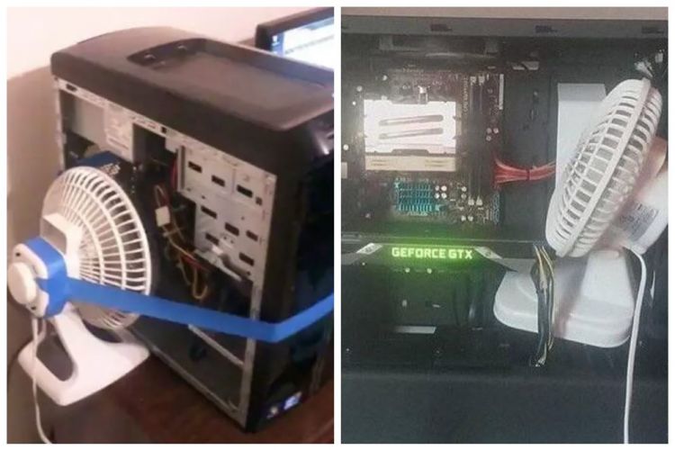 11 Ide kreatif jadikan kipas angin untuk pendingin PC, anti overheat ...