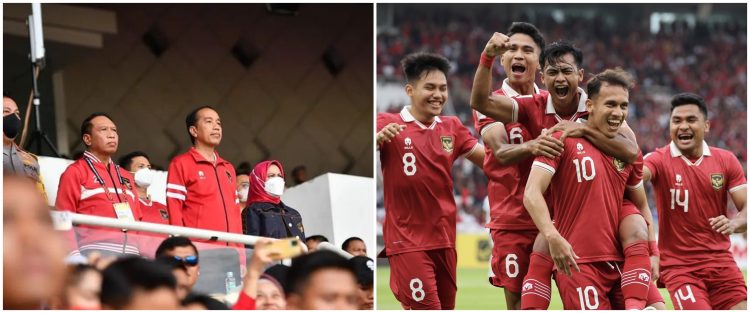 5 Potret Jokowi hadiri laga Indonesia vs Kamboja, hasil akhir 2-1 untuk ...