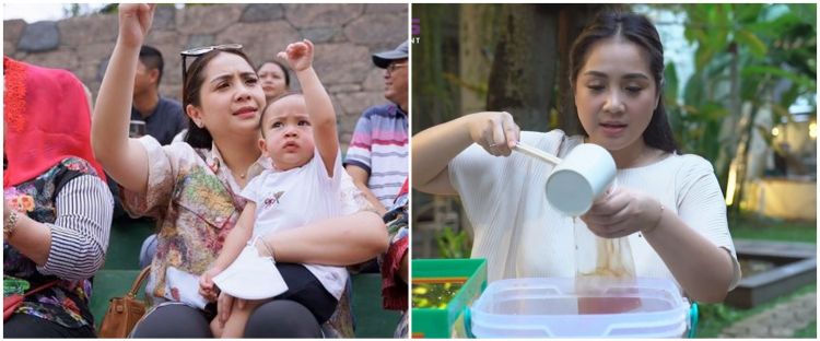 11 Momen Nagita Slavina dan Rayyanza jualan es, warga Andara rela antre untuk beli