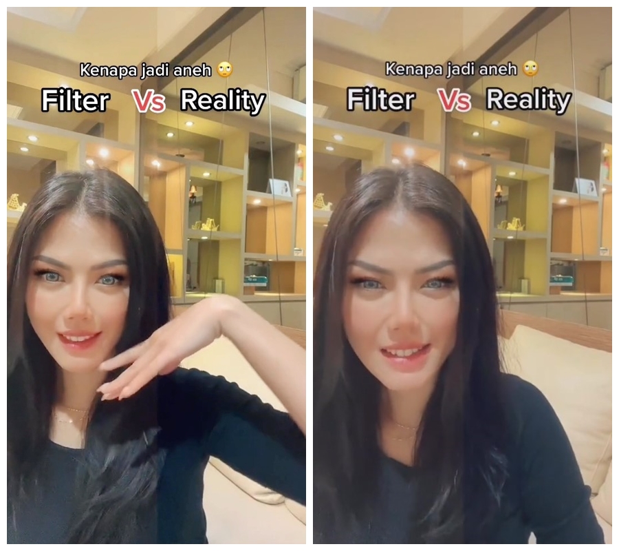 Nita Gunawan tunjukkan wajah pakai dan tanpa filter, perbedaannya