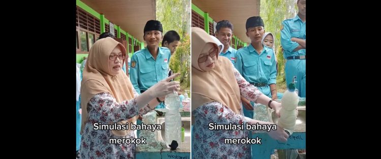 Aksi guru peringatkan bahaya merokok lewat simulasi sederhana ini ...