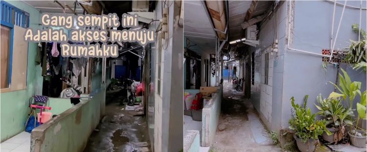 Intip 9 potret rumah dalam gang sempit yang estetik, area teras mirip ...