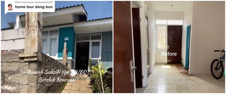 Makeover rumah subsidi tipe 30 jadi hunian ala pinterest, potret before ...