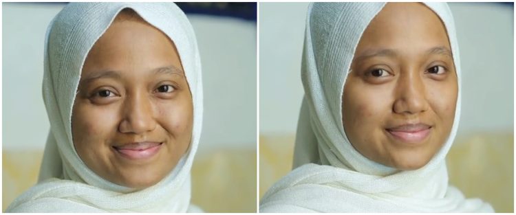 Potret pengantin kulit sawo matang dirias MUA dengan look Barbie, wajah ...
