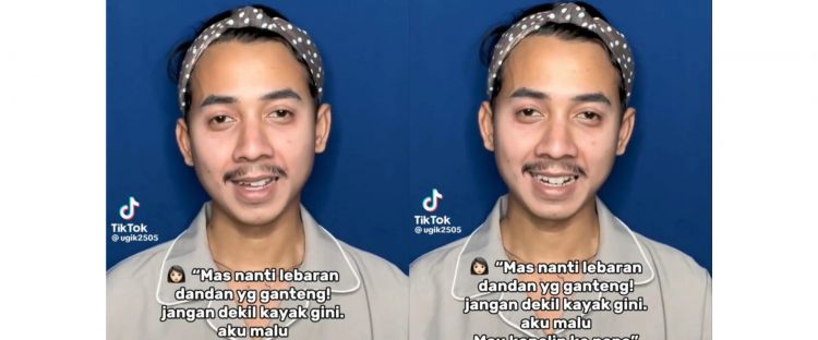 Transformasi riasan pria berkumis ini bikin pangling, dari kusam jadi ...