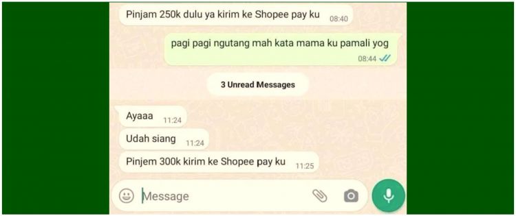 11 Chat lucu teman pinjam duit ini caranya nyeleneh pol