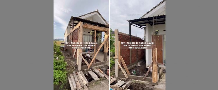 9 Potret makeover tampilan depan rumah pinggir sawah, smart vertical ...