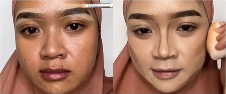 Wanita ini tiru gaya makeup Nissa Sabyan, hasil akhirnya disebut layaknya pinang dibelah dua