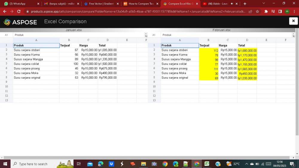 Cara membandingkan 2 file Microsoft Excel untuk mengetahui ...