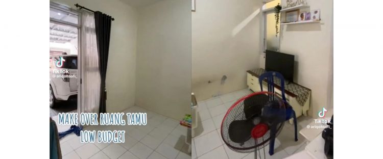 Cuma pakai wallpaper, ruang tamu berantakan ini berhasil disulap jadi ...