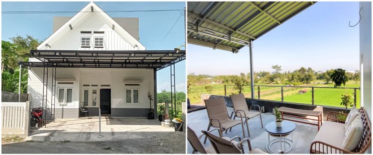 11 Potret rumah mepet sawah ini cocok buat kamu yang cari ketenangan ...