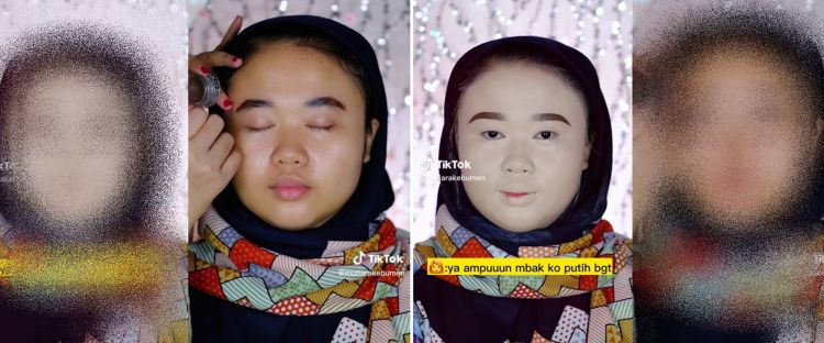 Jangan remehkan makeup dempul tebal, potret wanita dirias jadi ...