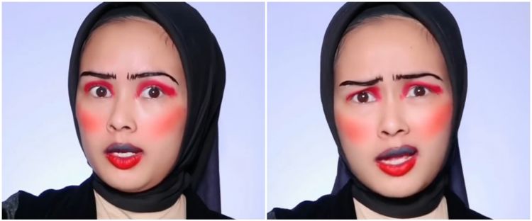 Muka cemong seperti badut, transformasi wanita makeup jadi seperti ...