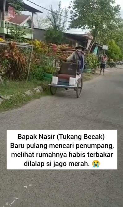 Kisah pilu tukang becak pulang kerja temukan rumahnya habis dilal