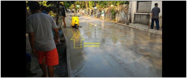 11 Potret kocak jalan cor rusak padahal masih basah ini bikin ngelus ...