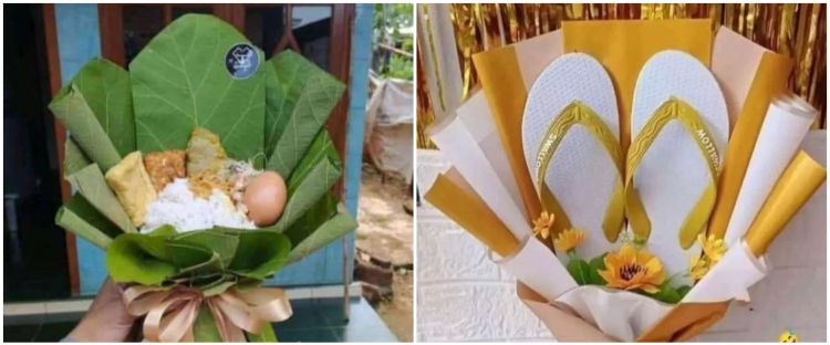 11 Potret lucu buket bunga ini unik tapi sebaiknya jangan dijadikan ...