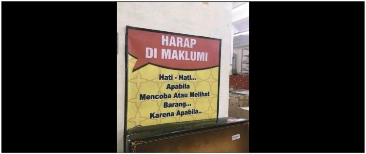 11 Potret kocak imbauan ini tulisannya nggak lengkap, bacanya jadi bingung