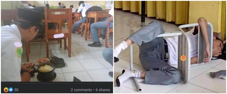 11 Potret lucu murid kelewat berani saat gabut di kelas ini bahaya ...