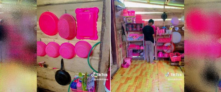 11 Potret dapur kayu sederhana dengan perabotan serba pink ini bukti ...