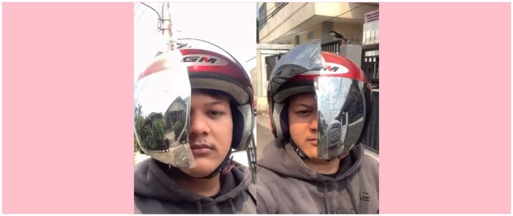 11 Potret kocak orang pakai helm rusak ini maksain abis, definisi mau ...