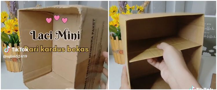 Nggak perlu keluar duit, begini cara bikin rak mini biar meja rias ...