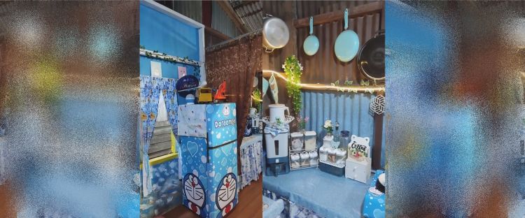 Visual memikat tak harus mewah, 10 potret dapur seng serba biru ini ...