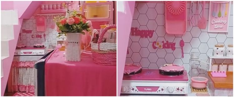 10 Potret dapur segaris di kolong tangga estetik maksimal, penataannya ...