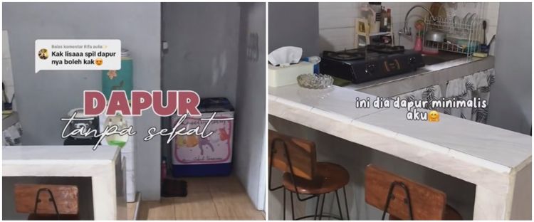 9 Potret dapur segaris tembus ruang tamu desainnya estetik ...