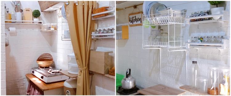 9 Potret dapur mungil di kos sepetak ini estetiknya bikin melongo ...