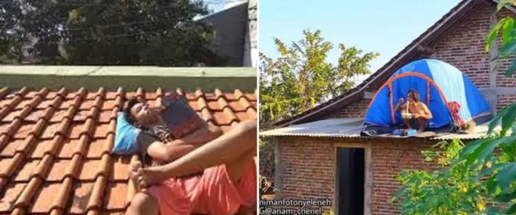 Gabutnya tak terbendung, 11 potret kocak kelakuan orang di atas atap ...