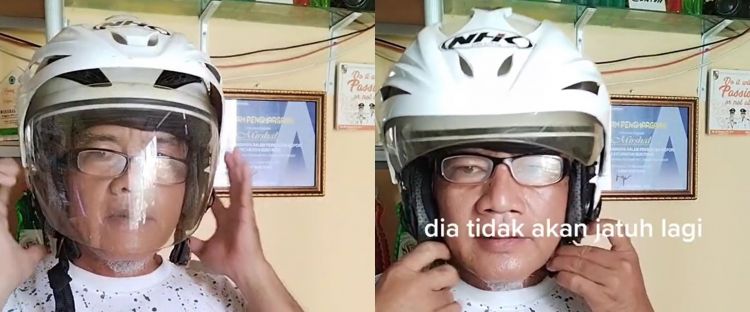 Bukan pakai lem, ini trik perbaiki kaca helm yang longgar jadi bak baru ...