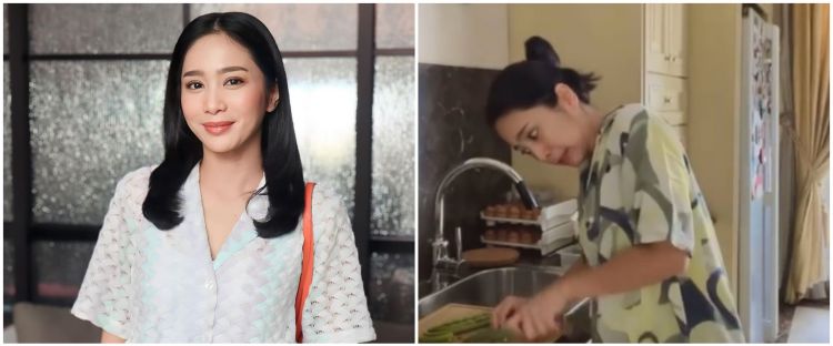 Kini tinggal di rumah mewah bareng suami tajir, ini 9 potret dapur Bunga Zainal penuh barang ...