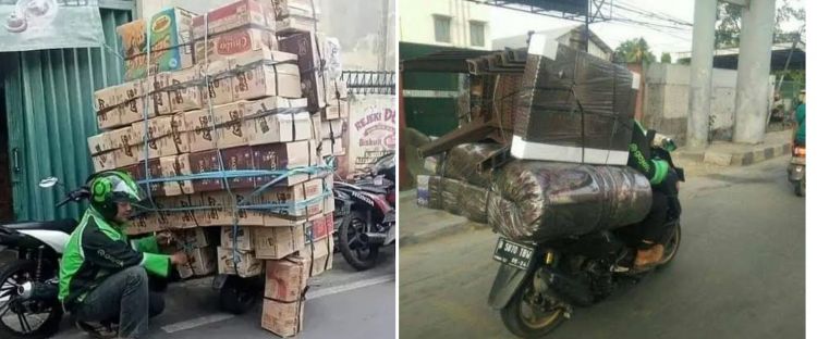 Bawaannya sebanyak harapan orang tua, 11 potret kocak ojek online bak ...