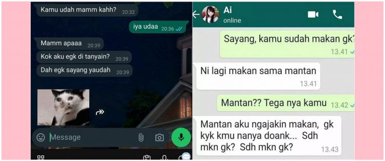 11 Chat lucu pacar nanya 'udah makan belum' endingnya malah berantem, bikin senyum kecut