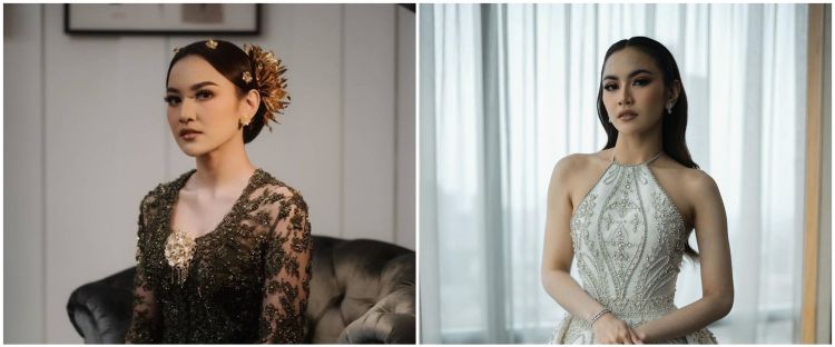 10 Potret penampilan Mahalini dari lamaran hingga wedding party, gaun ...