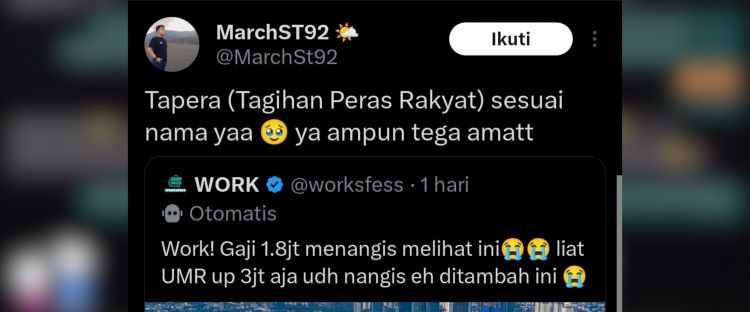 11 Plesetan singkatan Tapera di X ini nampol tapi juga mengocok perut