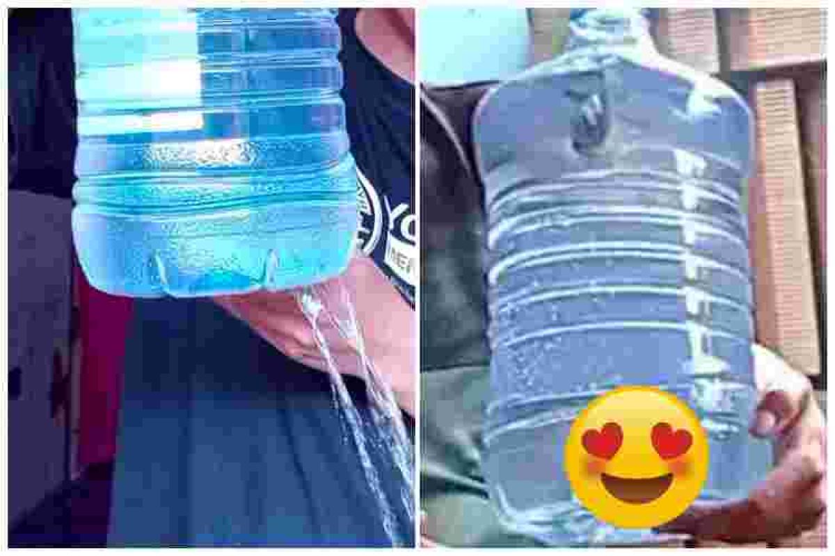 The trick to patching a leaking water gallon so that it is intact again ...