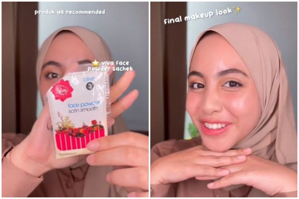 The powder is only IDR 1,500, the make-up results using Viva products ...