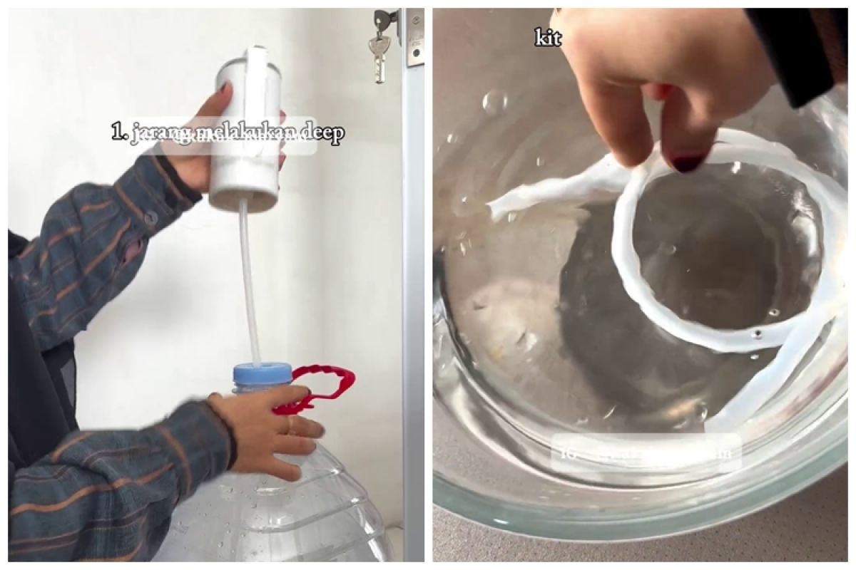 No need for dish soap, here's a trick for cleaning a gallon pump hose ...