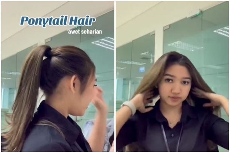 Bukan asal diiket, trik styling ponytail hair di rambut panjang ini ...