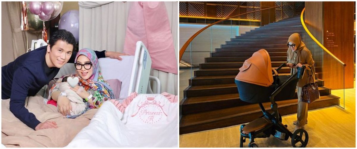 The moment Syahrini puts Princess R to sleep in a baby swing, the baby ...