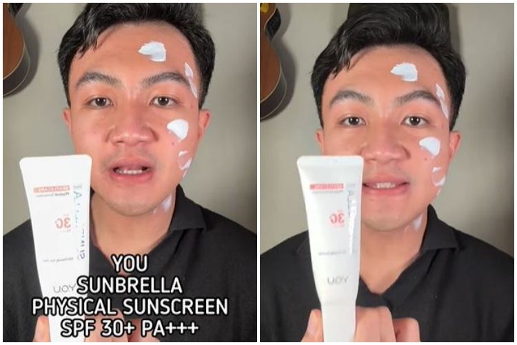 Review Y.O.U Sunbrella Physical Sunscreen SPF 30 PA++++ diklaim beri efek tone up, whitecast ...