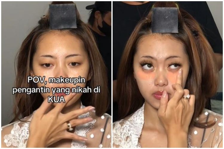 MUA ini rias pengantin yang nikah di KUA, hasil makeup-nya definisi ...