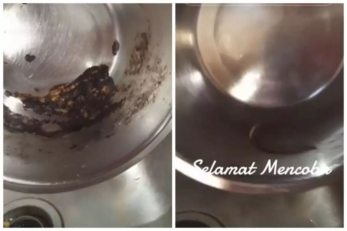 How to clean burnt crust on the inside of a pan using 2 kitchen ...