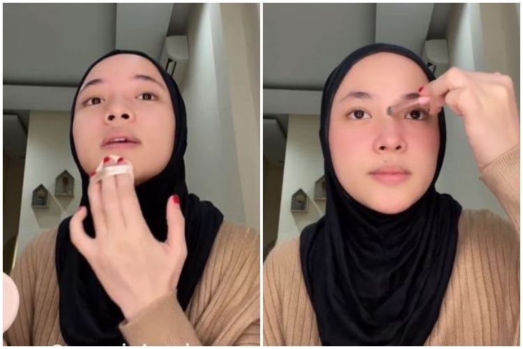 Tutorial makeup hangout Nissa Sabyan hasilnya fresh antimenor, andalkan lip cream lokal Rp100 ribuan