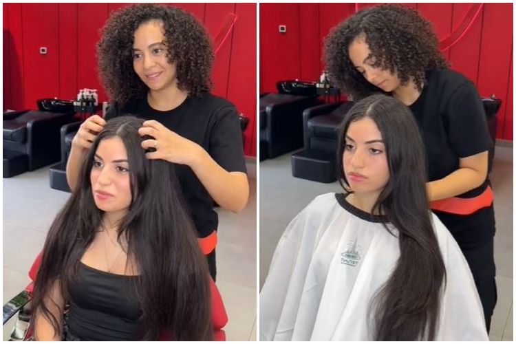 Cewek rambut super lurus lakukan styling agar keriting, hasilnya malah ...