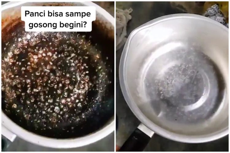Tanpa perlu direndam, ini cara efektif bersihkan kerak gosong pada ...