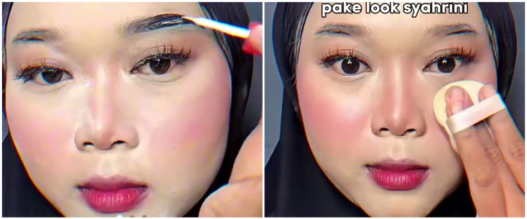 Awalnya tampak dempul, tranformasi cewek makeup sendiri untuk akad ini ...
