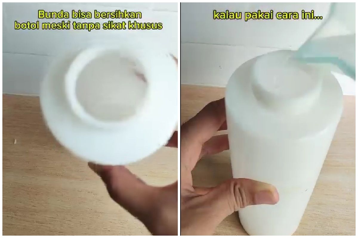 New trick to clean the inside of a bottle without brushing, just use 1 ...