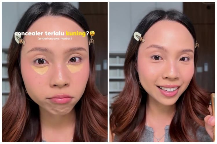 Jangan dibuang, warna concealer terlalu kuning ini bisa diatasi cuma dengan 1 produk makeup